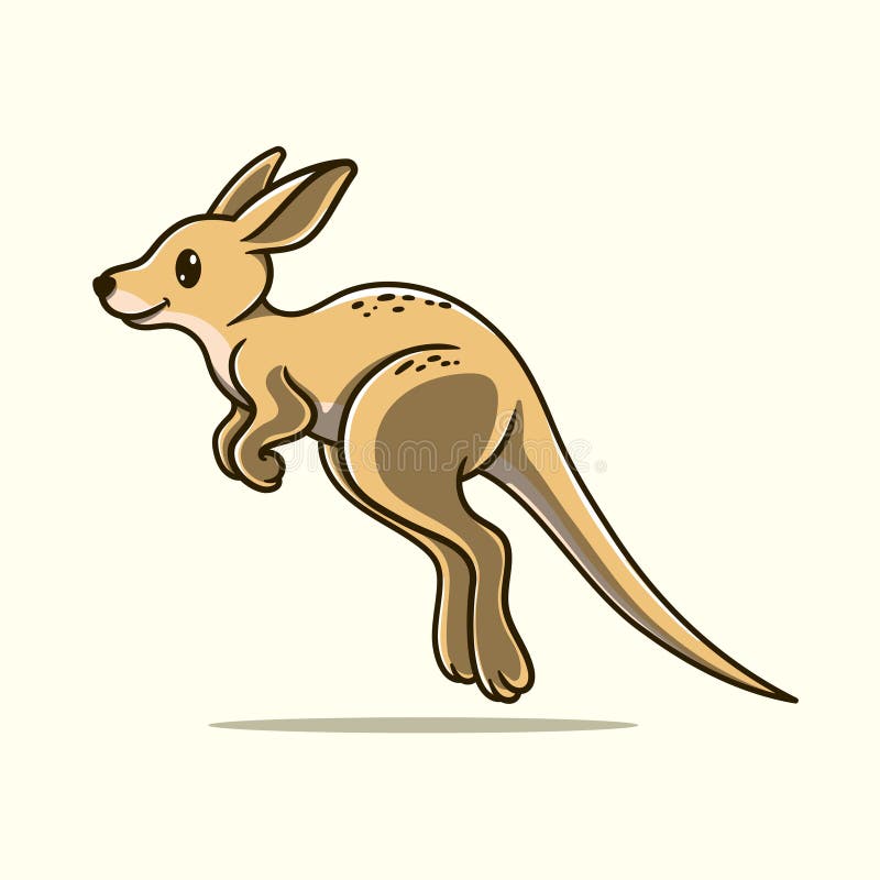 Cute kangaroo jumping stock vector. Illustration of wildlife - 339093680