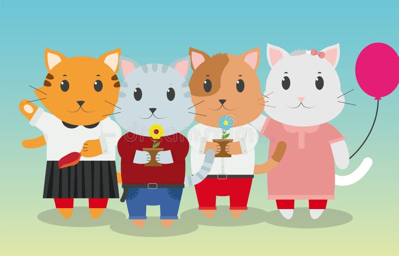 Cute-Katze Vector-Illustration Vektor Abbildung - Illustration von ...