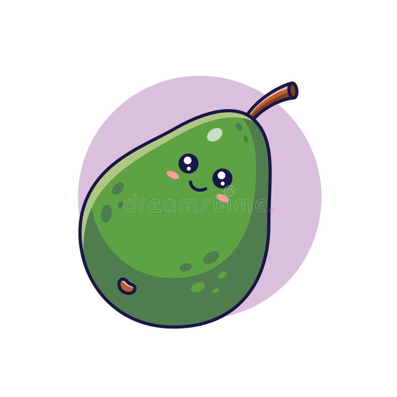 Cute Avocado Illustration Vector Hand Drawn Cartoon Icon Illustration Avocado In Doodle Style