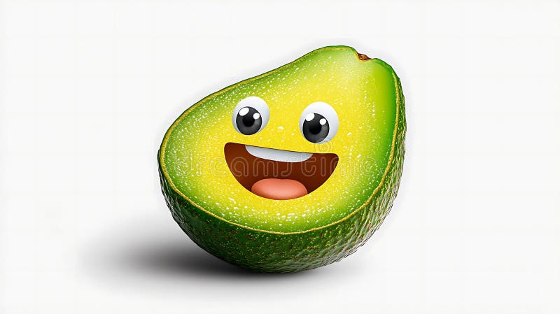 Cute Kawaii Avocado Sticker for Creative Projects Stock Illustration ...