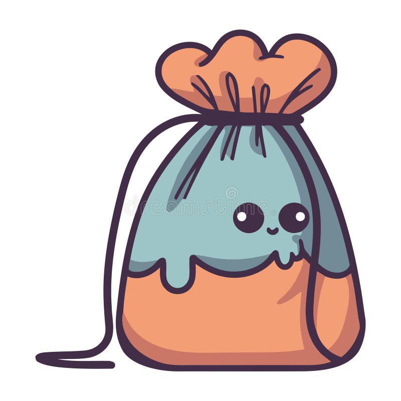 Cute kawaii bag icon stock vector. Illustration of drawn - 283789358
