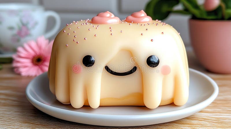 Cute, Kawaii Cake with Dripping Frosting and Sprinkles Stock ...