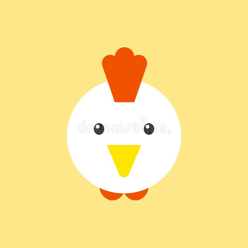 Cute and Kawaii Kawaii Chicken Flat Design Vector Illustration Stock ...