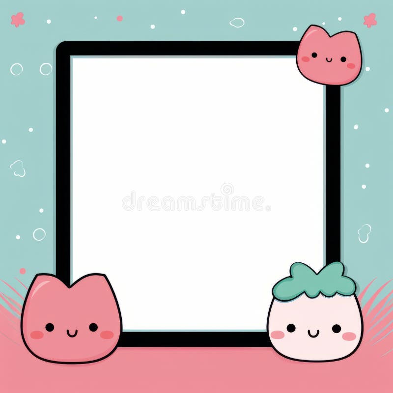 A Cute Frame with a Bunch of Cute Animals on it Stock Illustration ...
