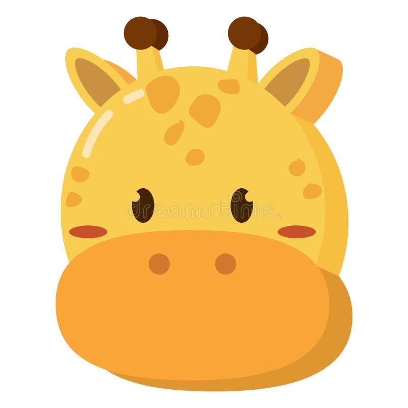 Cute Kawaii Giraffe Animal Character Emoticon Vector Stock Vector ...