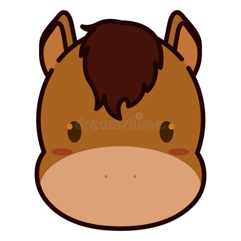Cute Kawaii Horse Animal Character Vector Stock Vector - Illustration ...