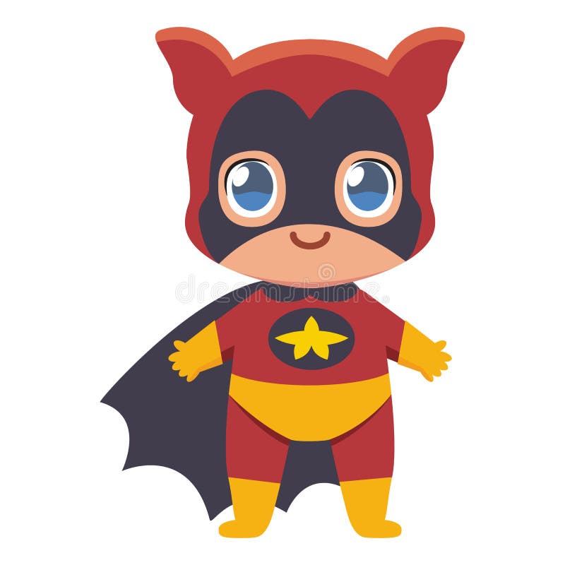 Cute Kawaii Kid Superhero Colorful Isolated Stock Illustration ...