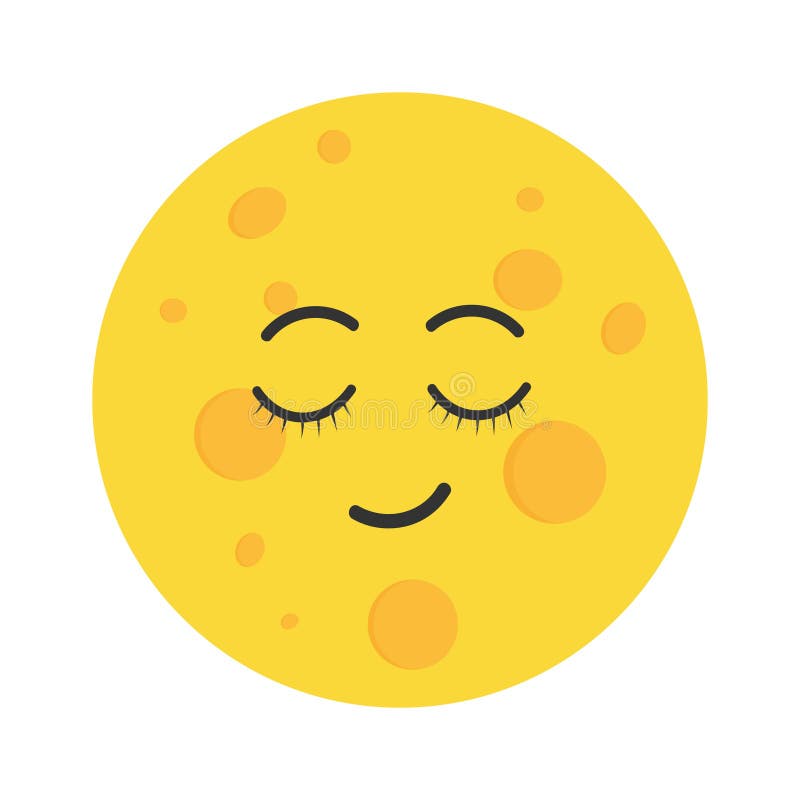 Cute Kawaii Moon Character. Happy Sleeping Moon Stock Vector ...