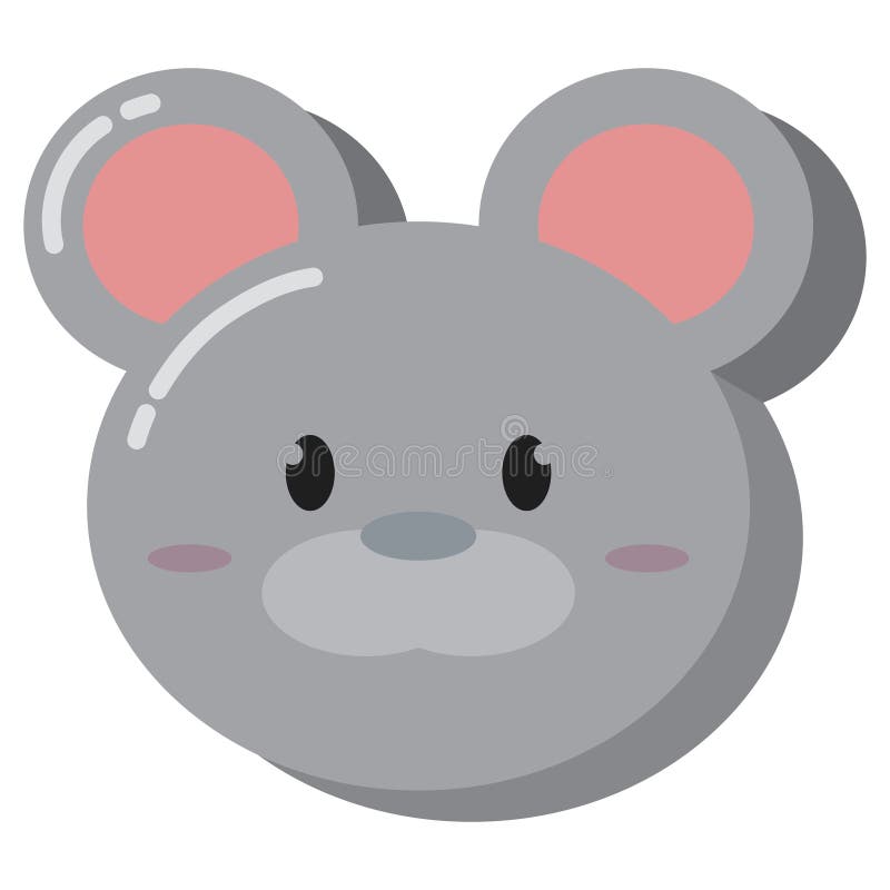 Cute Kawaii Mouse Animal Character Emoticon Vector Stock Vector ...