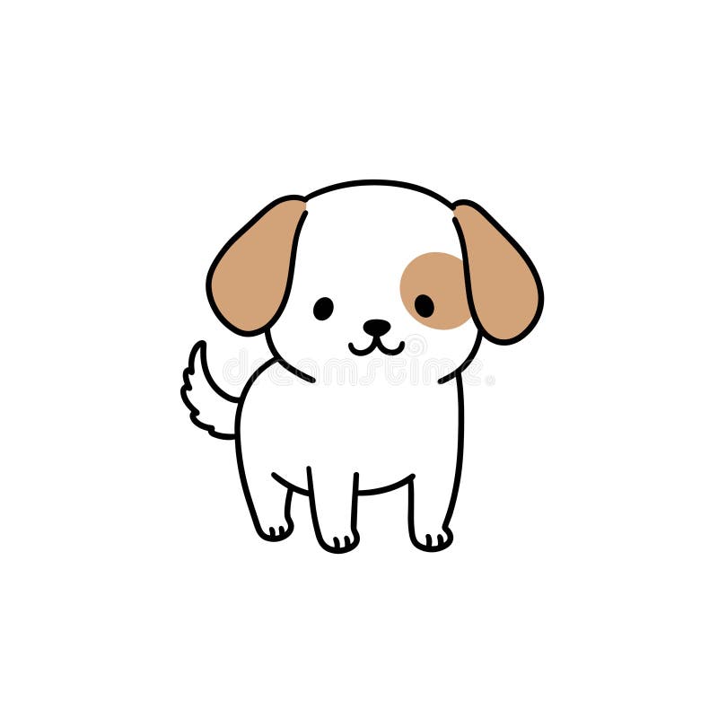 Cute Kawaii Puppy with a Friendly Expression Standing Stock Image ...
