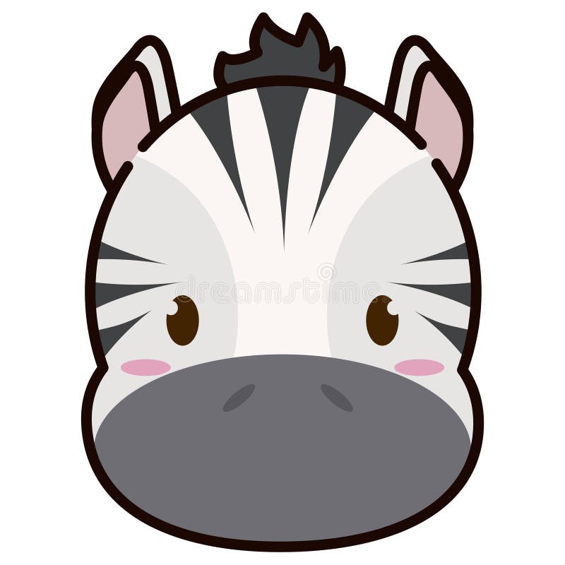 Cute Kawaii Zebra Animal Character Emoticon Vector Stock Vector ...