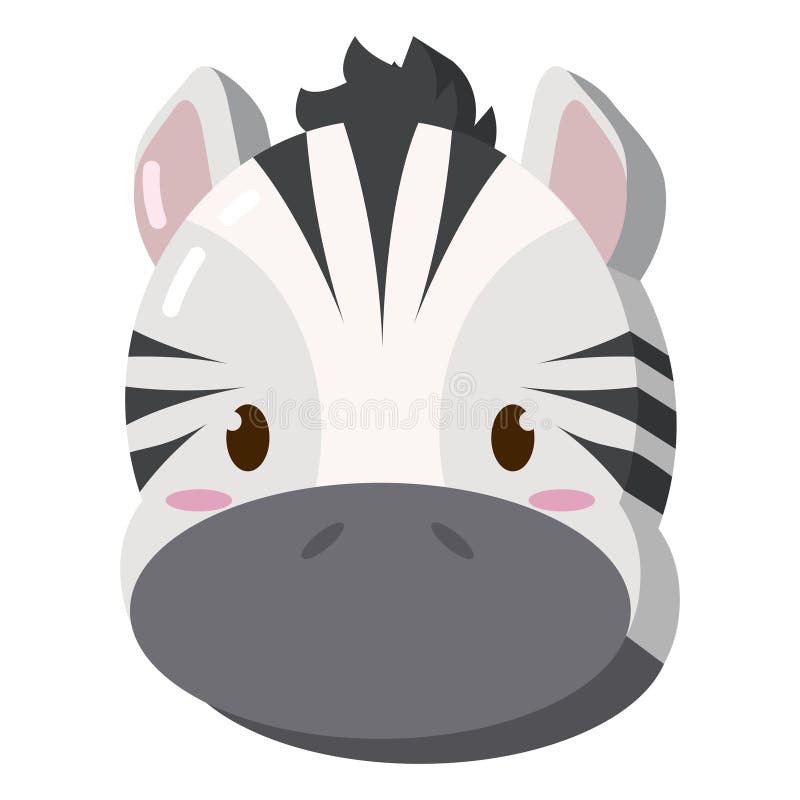 Cute Kawaii Zebra Animal Character Emoticon Vector Stock Vector ...