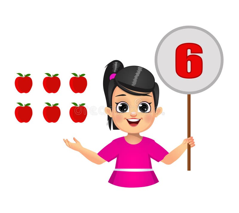 Cute Kid Counting Numbers by Showing Number Board Stock Vector ...