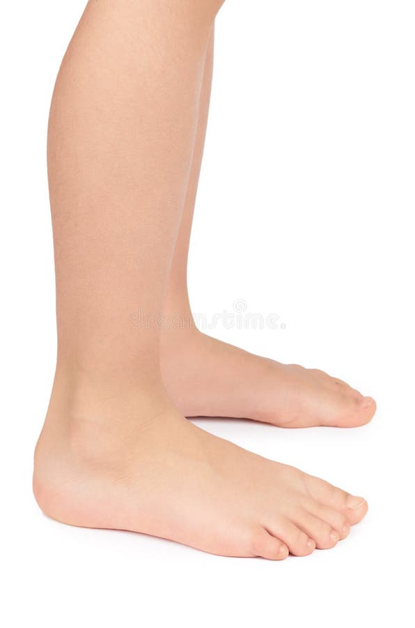 Cute Kid Leg, Fast Growing Foot, Isolated on White Background Stock ...