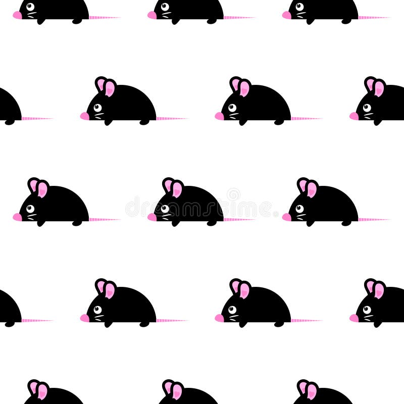 Cute Kid Mice Design Seamless Vector Pattern. Stock Vector - Illustration of object, repeated ...