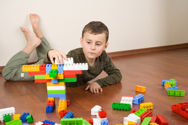 Cute Kid Playing with Cubes Stock Image - Image of little, active: 8130689