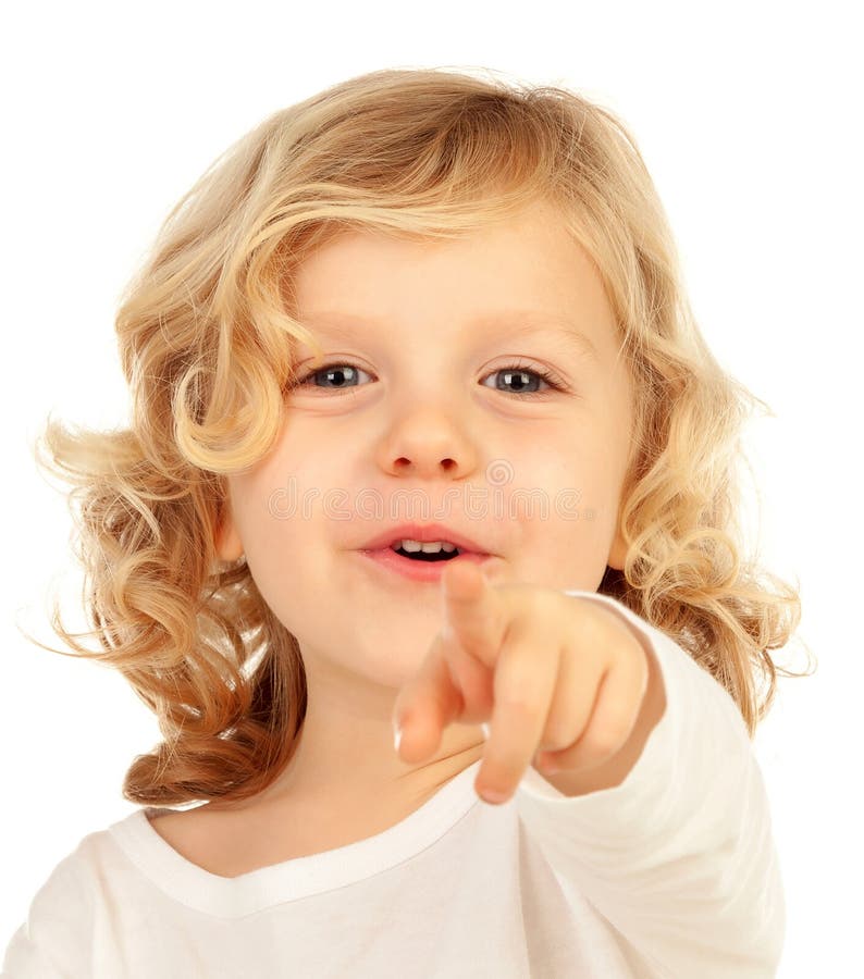 Cute Kid Pointing with His Finger at Camera Stock Image - Image of ...