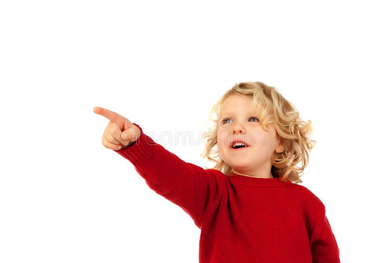 Cute Kid Pointing with His Finger Stock Photo - Image of cute, looking ...