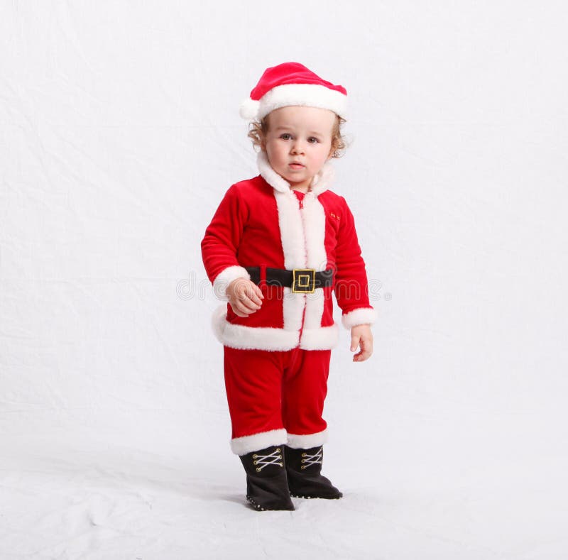 Cute Kid in Santa Claus Clothes Stock Image - Image of baby, caucasian ...