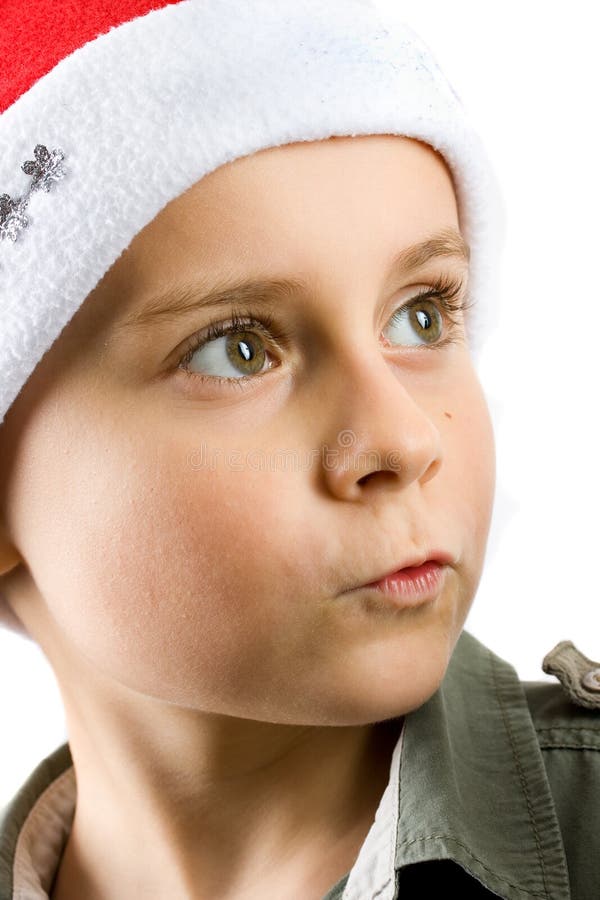 Cute kid with Santa hat stock photo. Image of beautiful - 7402254