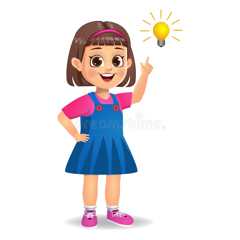Cute Kid Thinking Idea Vector Stock Illustration - Illustration of idea ...