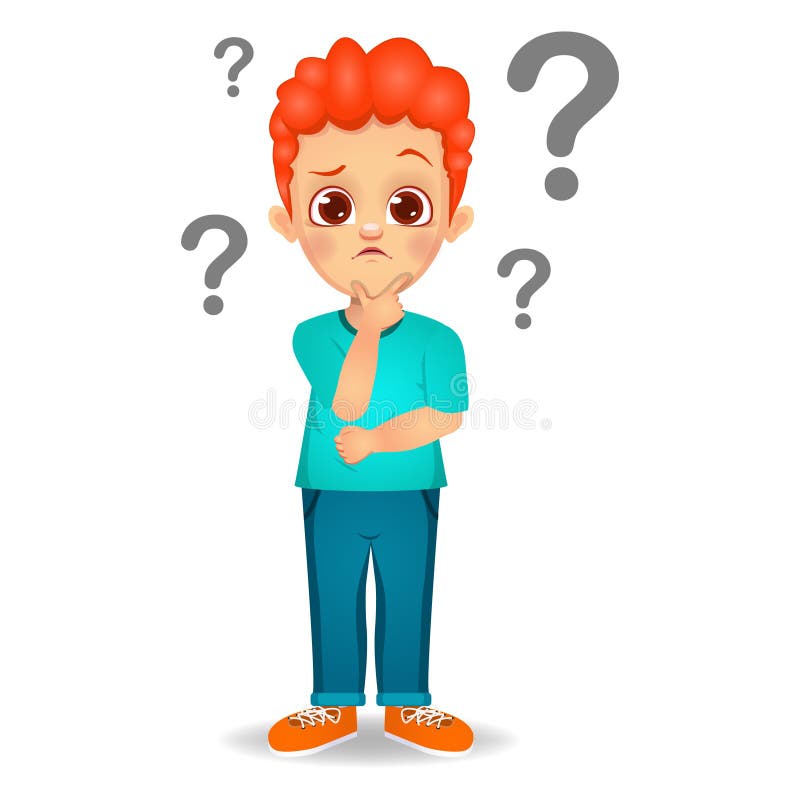 Cute Kid Thinking Idea Vector Stock Illustration - Illustration of ...