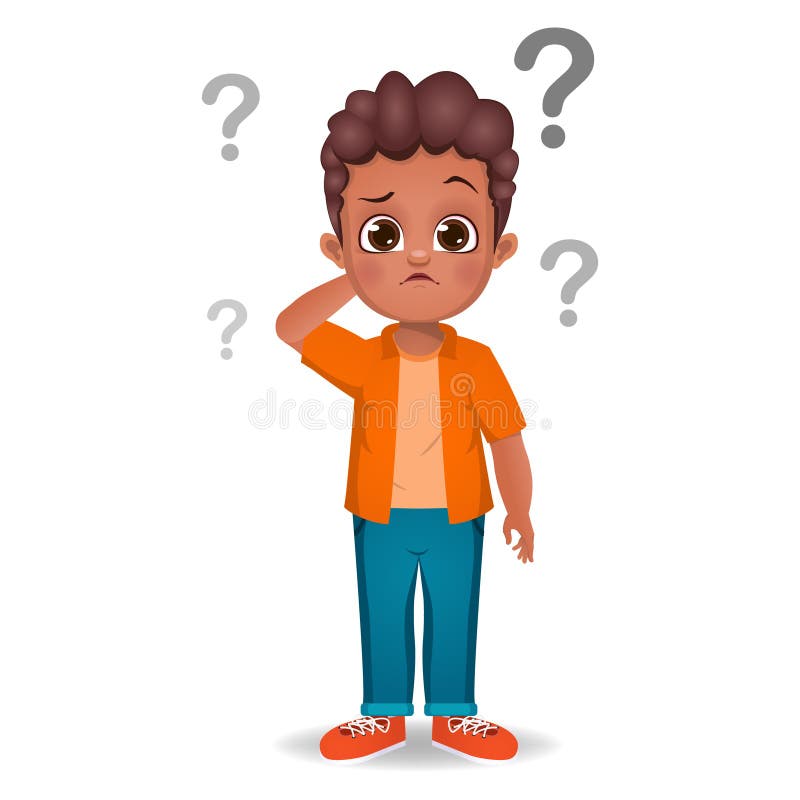 Cute Kid Thinking Idea Vector Stock Illustration - Illustration of idea ...