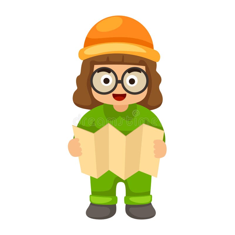 Cute Children with Map Near Tent Outdoors. Summer Camp Stock Image ...