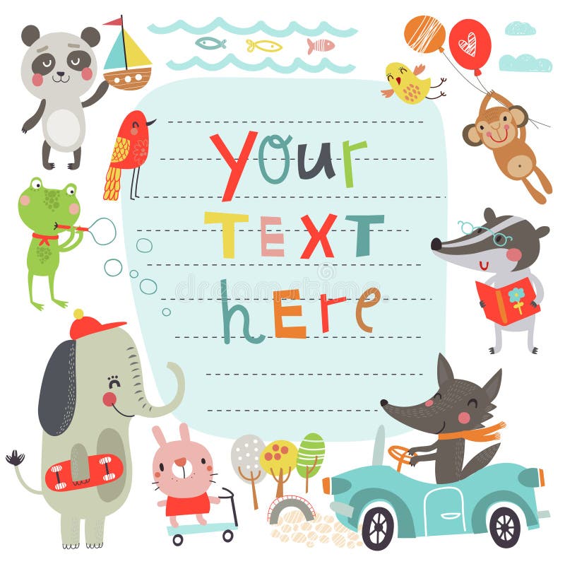 Cute kids background stock vector. Illustration of background - 57356773