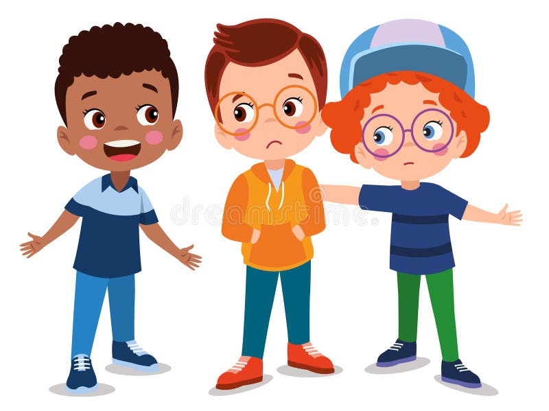 Cute Kids Comforting Sad Friend Stock Vector - Illustration of cute ...