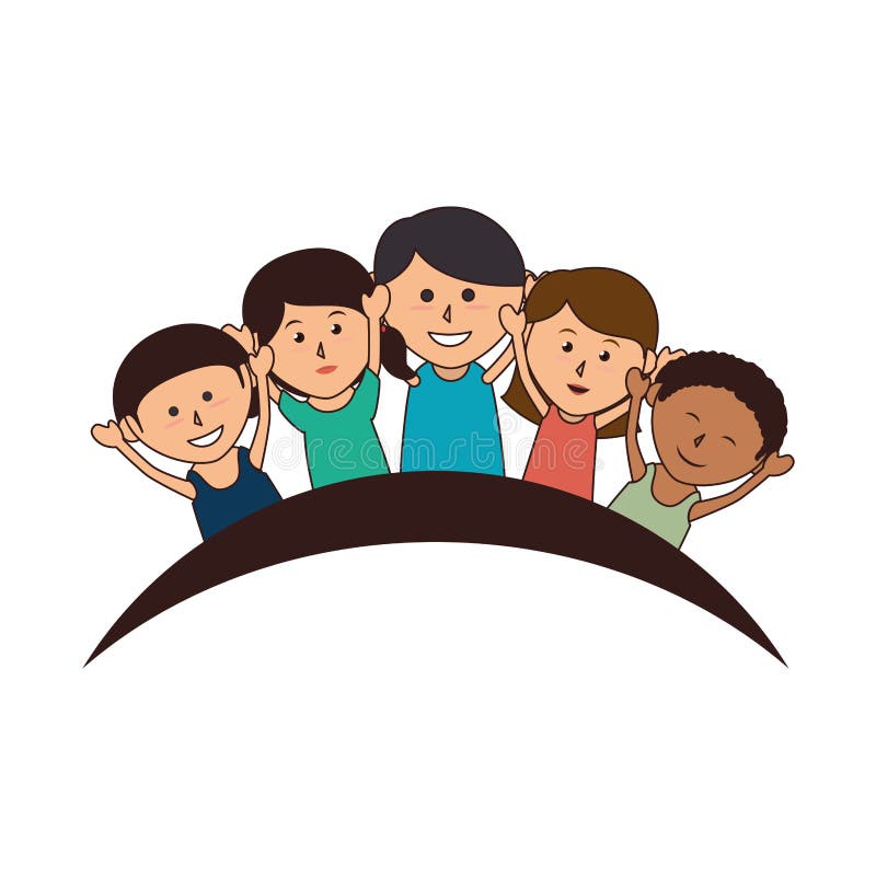 Cute kids group icon stock illustration. Illustration of faces - 82316248
