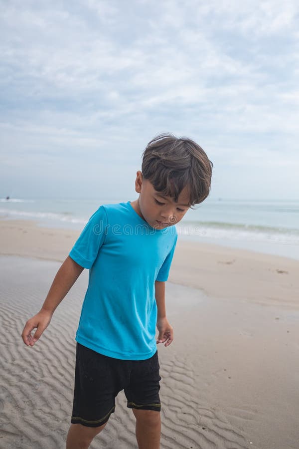 Cute Kids Having Fun on Sandy Beach in Summer Stock Photo - Image of ...