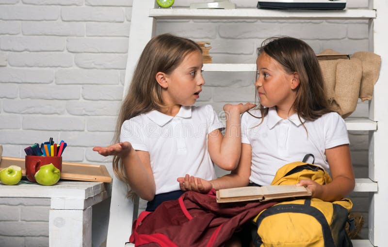 Cute Kids Reading Books on White Background. Stock Photo - Image of ...