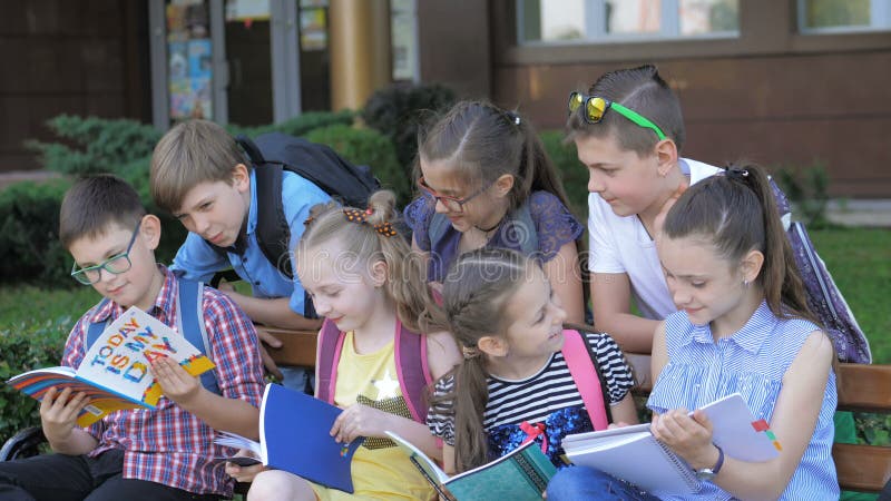 Cute Kids Study with Books and Notebooks Stock Footage - Video of learn ...