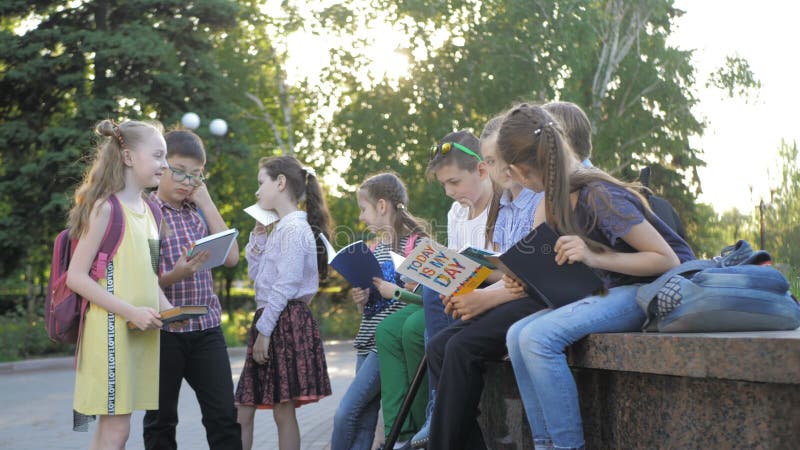 Cute Kids Study with Books and Notebooks Stock Video - Video of learn ...