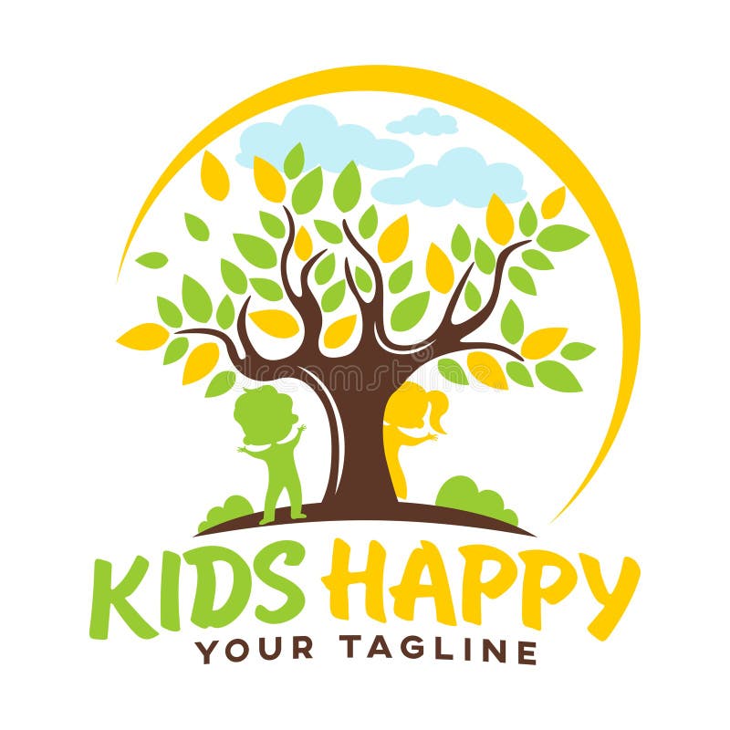 Cute Kindergarten Logo. Vector Illustration Stock Vector - Illustration ...