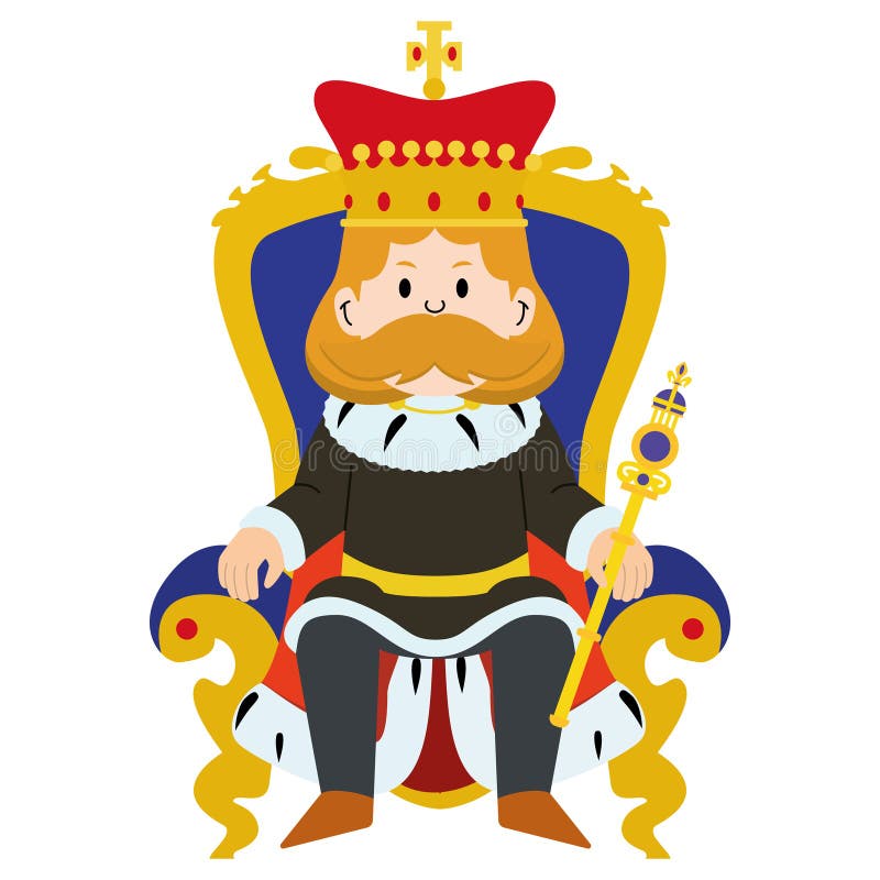 Cute King Character with Crown Vector Stock Vector - Illustration of ...