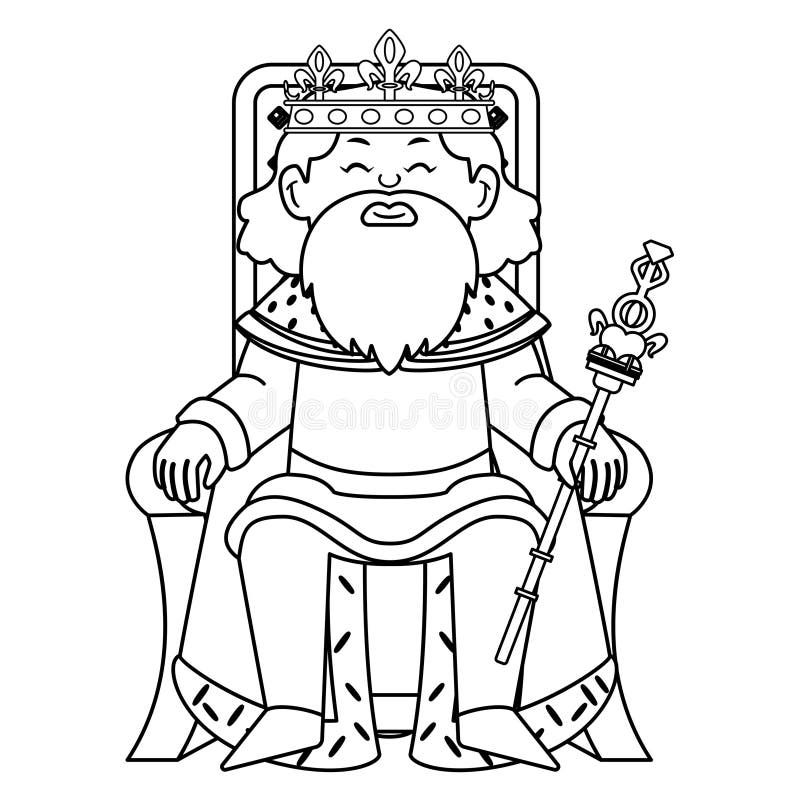 Cute King Character with Crown Vector Stock Vector - Illustration of ...