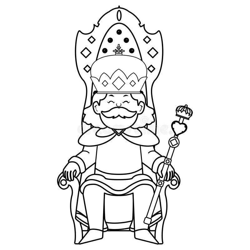 Cute King Character with Crown Vector Stock Vector - Illustration of ...