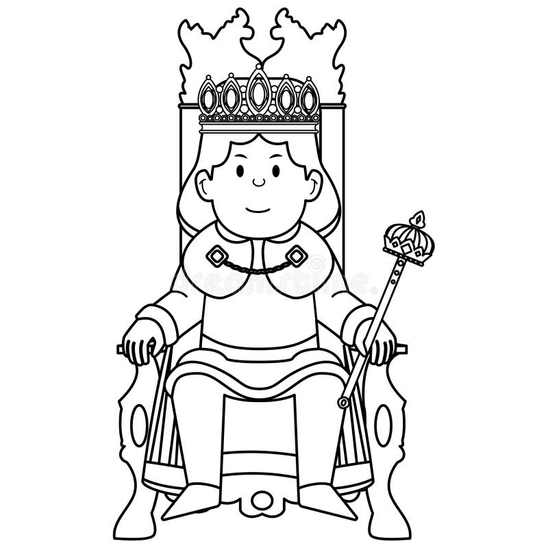 Cute King Character with Crown Vector Stock Vector - Illustration of ...