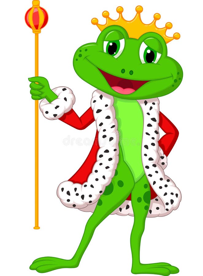 Frog king cartoon stock vector. Illustration of nature - 34605821