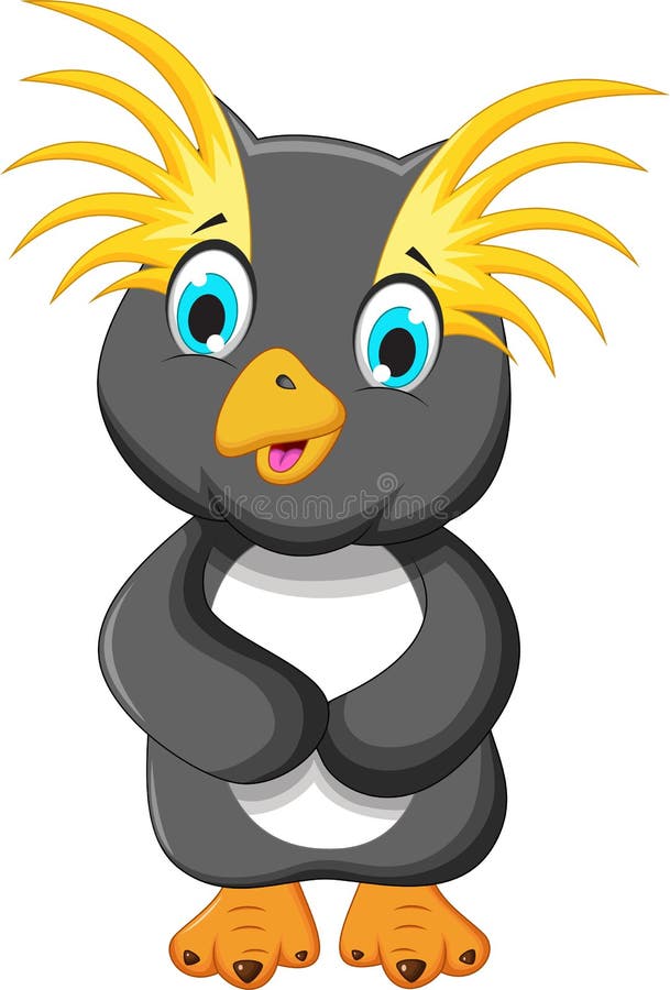 Cute Penguin Cartoon with Blank Sign Stock Illustration - Illustration ...