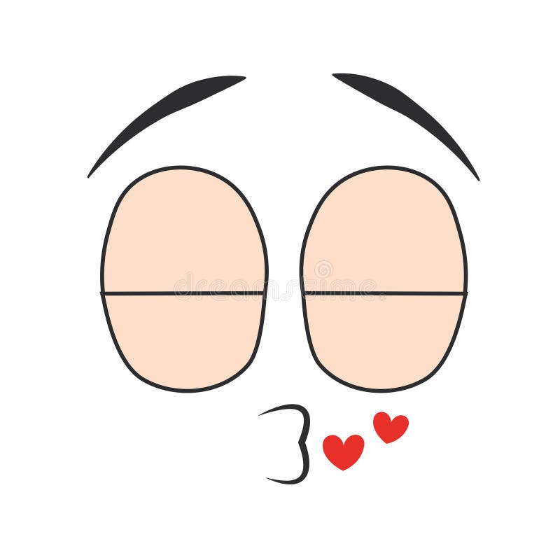 Cute Kiss Emoji Face Vector. Vector Stock Illustration - Illustration ...