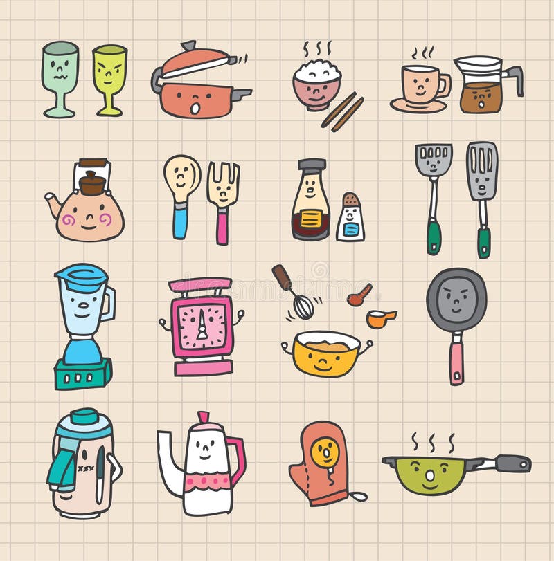 A cute kitchen girl stock vector. Illustration of cookware - 7230743