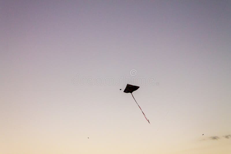 Cute Kites Flying Over the Sunset Sky Stock Photo - Image of outdoor ...