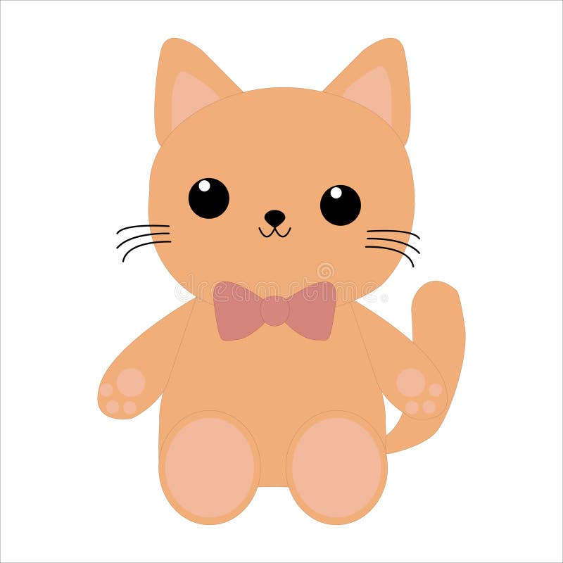 Cute Kitten Hand Drawing Isolated Vector Illustration Stock Vector ...
