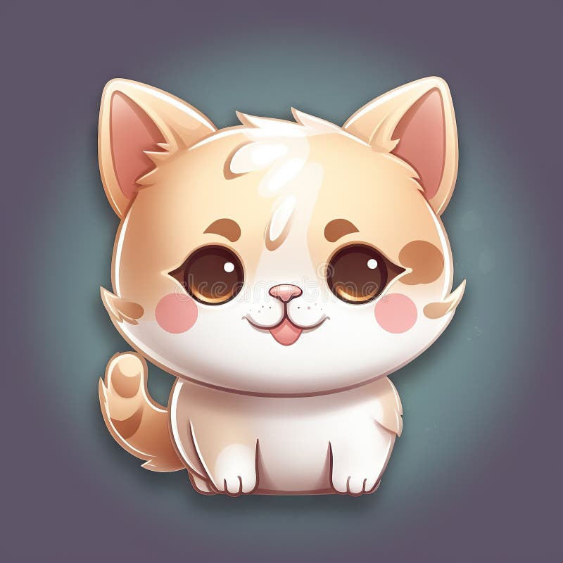 Cute Kitten - Ios Style Icon - Generative AI, AI Generated Stock ... Cute Kitten - Ios Style Icon - Generative AI, AI Generated Stock ...