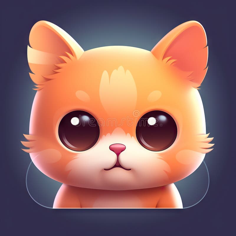 Cute Kitten - Ios Style Icon - Generative AI, AI Generated Stock ... Cute Kitten - Ios Style Icon - Generative AI, AI Generated Stock ...