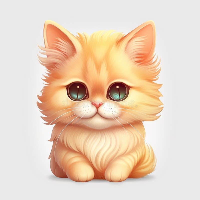 Cute Kitten - Ios Style Icon - Generative AI, AI Generated Stock ... Cute Kitten - Ios Style Icon - Generative AI, AI Generated Stock ...