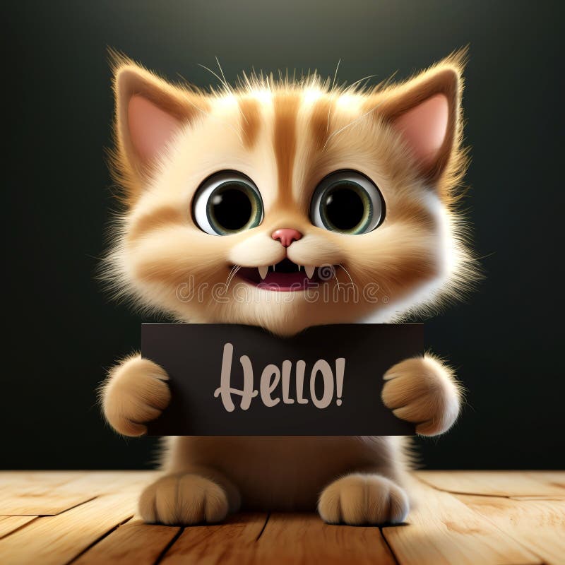 Cute Kitten with Love Message. Valentines Day. AI Generated Stock ...